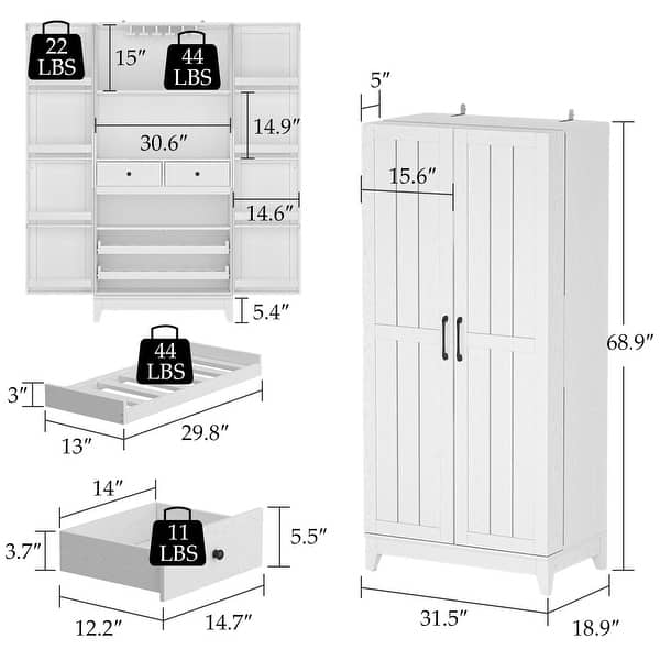 Multifunctional Kitchen Cabinetand Wine Cabinet Wine Glass Rack Pantry ...