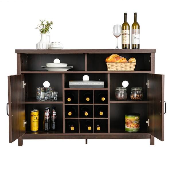 Buffet Sideboard Kitchen Storage Cabinet w Wine Rack 2 Door Cabinets ...