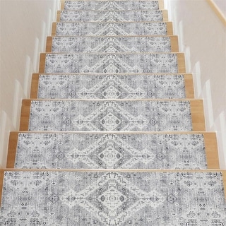 Light Grey 8"x30"Rugs Safety Mats,Stairway Grip Step Treads Set of 15 ...