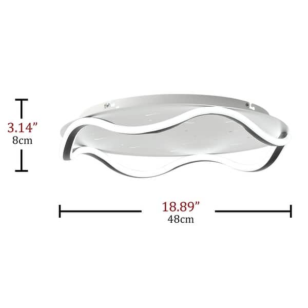 Modern Wavy line LED Ceiling Light with Moons and Stars Hollow-Carved ...