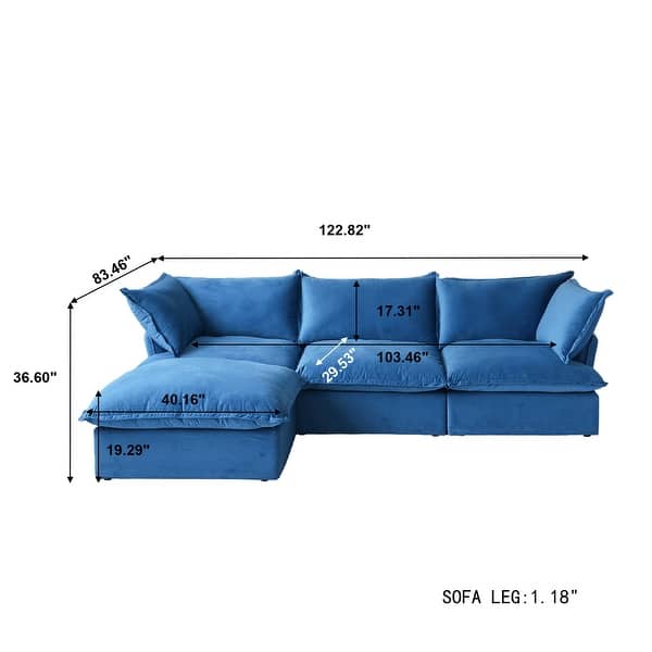 L Shape Sectional Couches, Deep Couch Sectional Sofa with Chaise ...