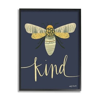 Stupell Patterned Insect Bug Kind Calligraphy Framed Giclee Texturized ...