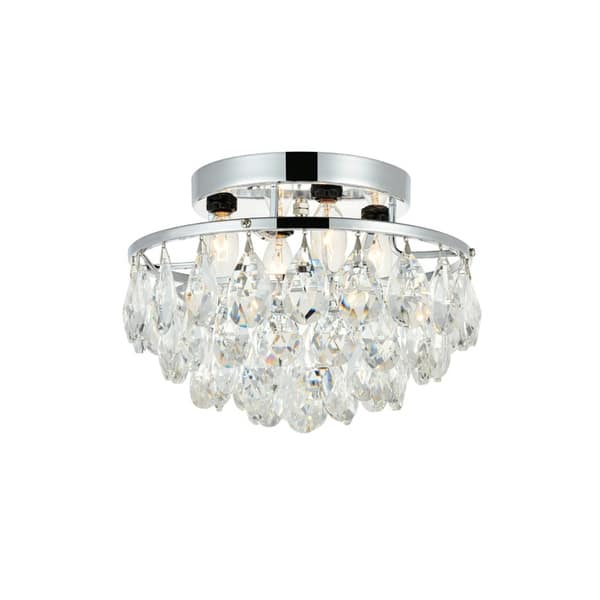 Elegant Lighting Clara 4 Light 14" Wide Semi-Flush Ceiling Fixture ...