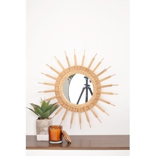 Handmade Natural Rattan Sunburst Mirror by East at Main - Bed Bath ...