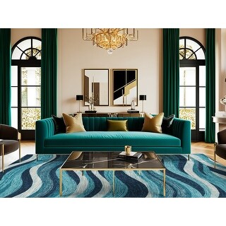 Ginza Six Washable Ocean Waves Hawaiian Area Rug - Bed Bath & Beyond ...