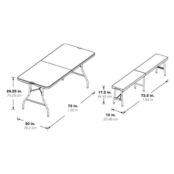 3 Piece Folding Table and Bench Set - Bed Bath & Beyond - 35935618