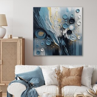 Designart "Blue And White Ethereal Abstractions" Abstract Painting ...