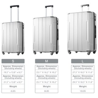 Luggage Expandable Suitcase TSA lock 24" Storage Trunks, Silver - Bed ...