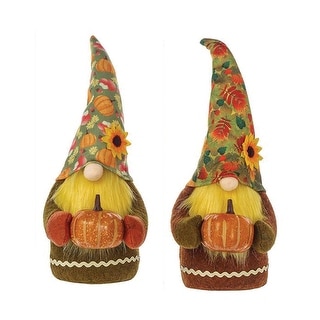 Set of 2 Fall Harvest Gnomes Table Top Decoration 12" - Bed Bath ...