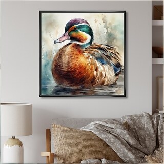 Designart "Magnificent_Male Duck Iv" Animal Duck Framed Wall Art For ...