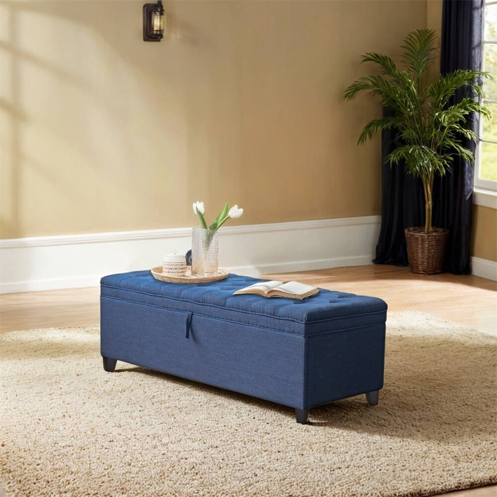 Extra Long Storage Ottoman Entryway Bench with Flip Top Storage Chest ...