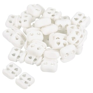 Cord Locks, 100 Pack Oval Spring Toggle Stopper, White - Bed Bath ...