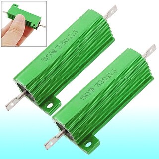 2x Chassis Mounted 50W 330 Ohm Aluminum Case Wirewound Resistors Green ...