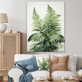 Designart "Minimalism Ferns Verdant Elegance II" Ferns Wall Decor - Bed ...