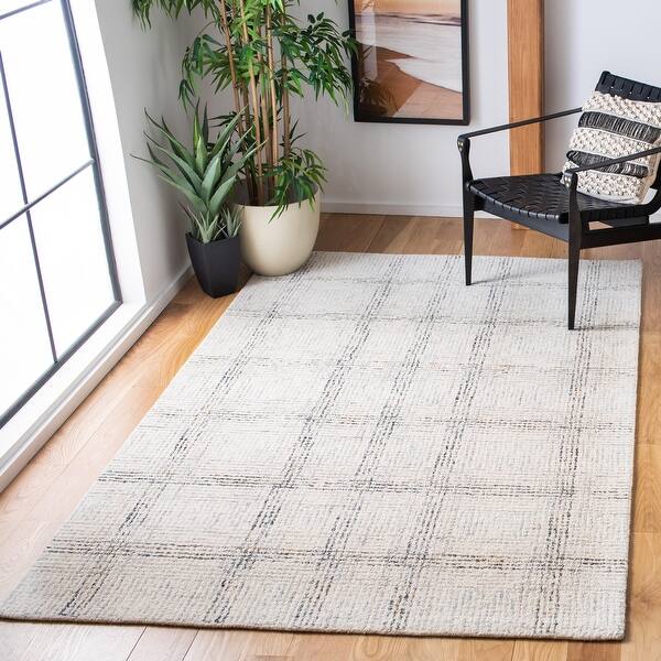 SAFAVIEH Handmade Abstract Estrid Checkered Wool Rug - On Sale - Bed ...