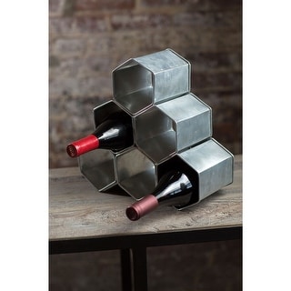 Durable Zinc Bottle Holder with 6 Compartments - 12”L x 5”W x 11.5”H ...