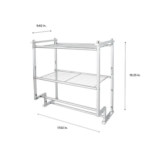 2 Tier Wall Mounted Metal Shelf with Towel Rack - Bed Bath & Beyond ...