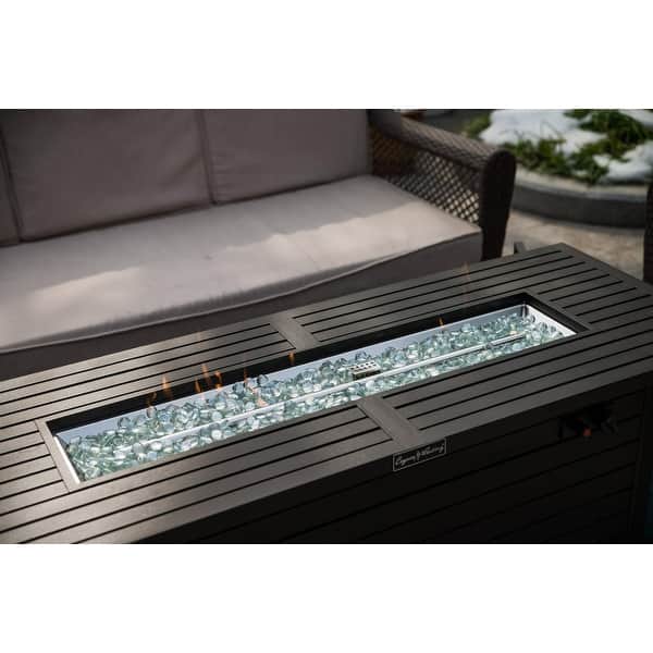57in Outdoor Gas Propane Fire Pits Table, Aluminum, 50000BTU Firepit ...