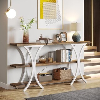 70.8 Inch Narrow Console Table Long Sofa Table for Living Room Entryway ...