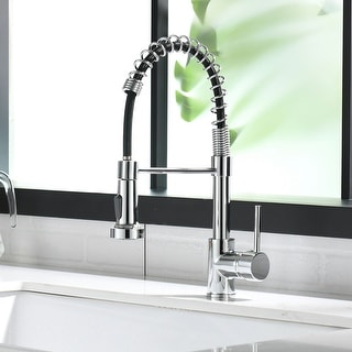 Brushed Single Handle Pull Down Kitchen Faucet with Dual Function - Bed ...