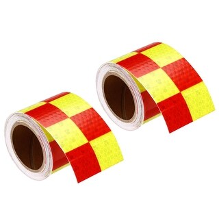 Reflective Tape, 2 Roll 10 Ft x 2-inch Tape, Square Fluorescent Yellow ...