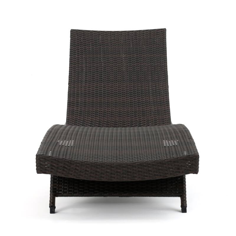 Christopher Knight Home Outdoor Brown Wicker Cushioned Adjustable ...