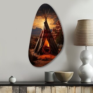 Orange Native Tipi Embracing Tradition I - Native American Art Metal ...