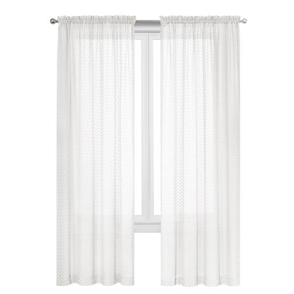 Chevron Zig-Zag Sheer Rod Pocket Window Panel and Valance Treatments ...