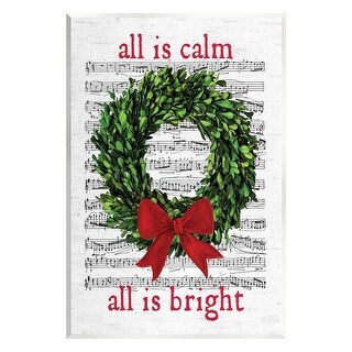 Stupell All Is Calm Christmas Song Wall Plaque Art, Design by Lettered ...