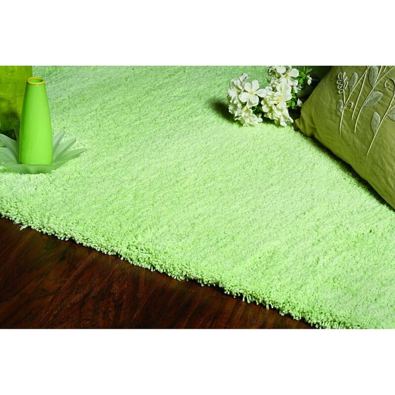 2'x4' Spearmint Green Indoor Shag Rug - 2' x 3' Oval - Overstock - 36878581