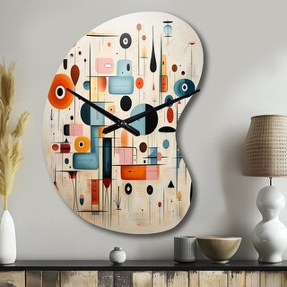 Pink Blue Mid Century Whimsical Wonders III - Abstract Midcentury Wall ...