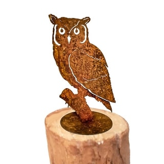 California Home and Garden Large Metal Rustic Rust Screech Owl on Base ...