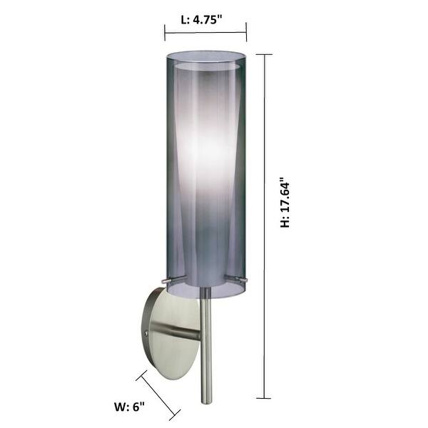 Eglo Pinto Nero 1-light Matte Nickel Wall Light with Smoked Glass - Bed ...