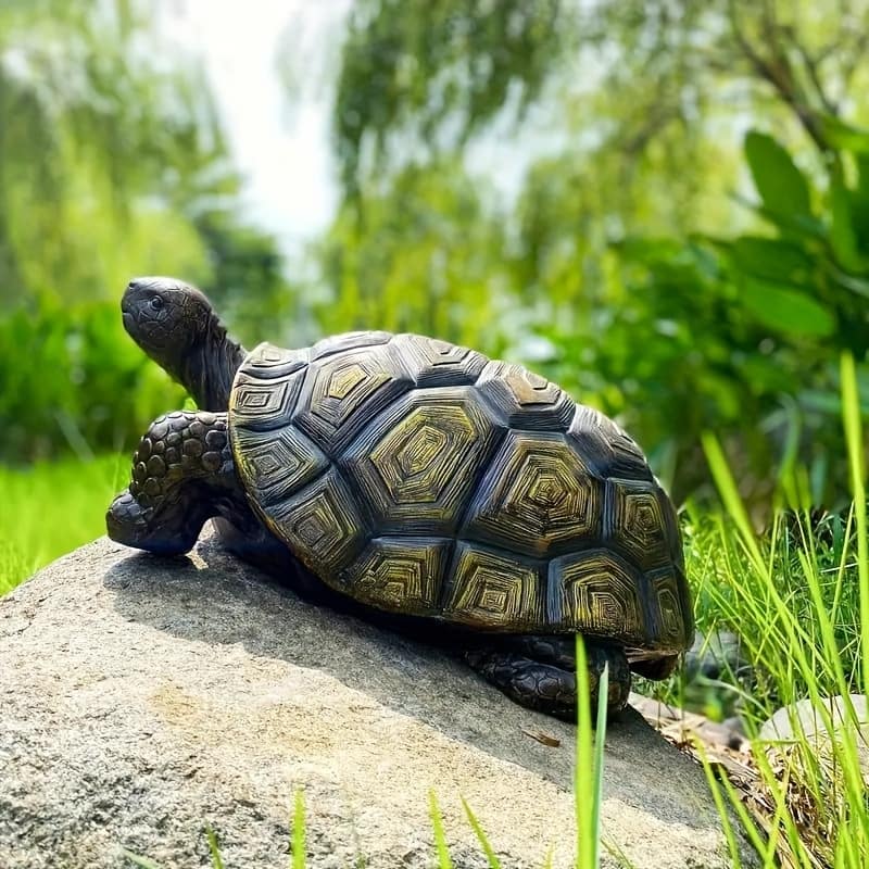 GDFStudio - 21" 3D Resin Turtle Statue Weather-Resistant Outdoor Indoor ...
