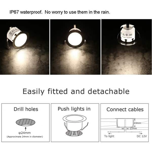 Recessed Deck Lights Kit Ground Outdoor LED Deck Lighting Low Voltage ...