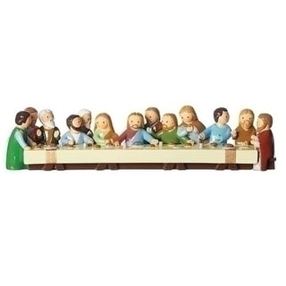 Set of 2 Religious "Little Drops of Water" The Last Supper Scene Statue ...