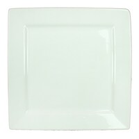 Well Designed Square Shape Ceramic Plate with Curved Rims, White - Bed ...