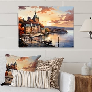 Designart "Quebec City Touristic City I" Quebec Metal Wall Art Prints ...