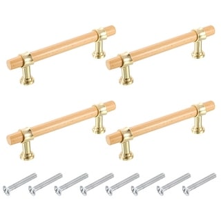 4 Pcs Adjustable Wood Drawer Pulls T Bar Double Hole Handles w Screws ...