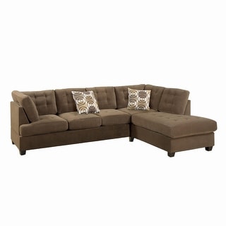 Luxurious And Plush 2-Piece Corduroy Sectional Sofa In waffle Suede ...