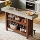Home Bar Unit, Modern 2-Tier Bar Table with Footrest - 15.75"D x 62.99 ...