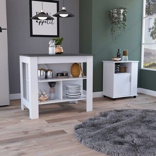 DEPOT E-SHOP Stamford 2-Piece Kitchen Set, White/Onyx - Bed Bath ...