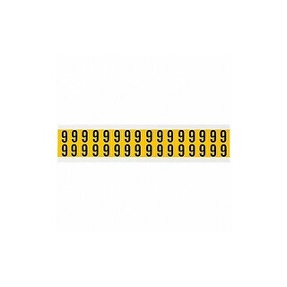 Number Label: Numbers, 5/8 in Character Ht, 3/4 in Overall Ht, Sheet ...