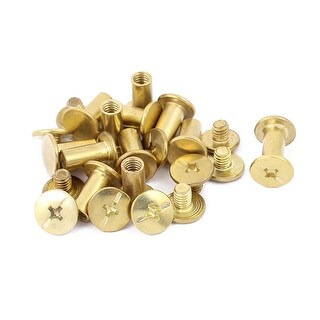 M5x10mm Binding Screw Post Brass Tone 12pcs for Photo Albums Scrapbook ...