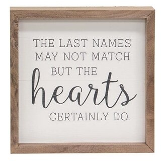 Framed Last Names Quote Print 8 Inch Wood Sign for Home Decor - Bed ...