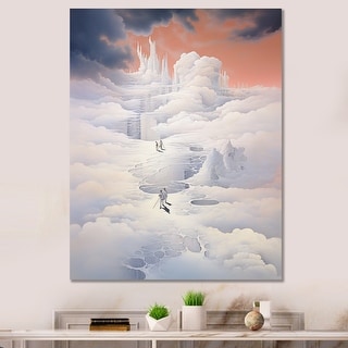 Designart "Surreal Walking On Clouds " Surrealism Wall Art - Bed Bath ...