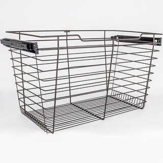 Hardware Resources 17" Tall Pull Out Wire Basket with Full Extension ...