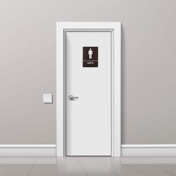 Self Stick Men Toilet Label, Acrylic Square Adhesive Tape Sticker Sign ...