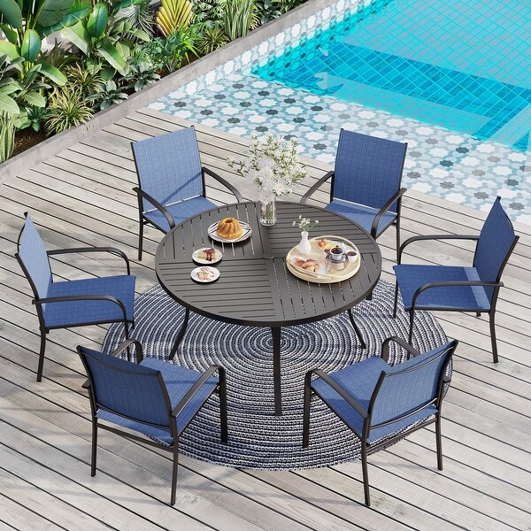 Patio dining table with umbrella hole store