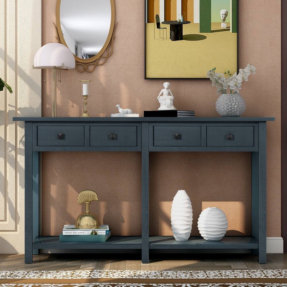 Entryway Table Console Table with Drawer and Bottom Shelf - Overstock ...